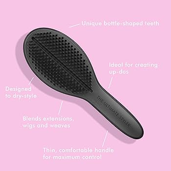 Tangle Teezer The Ultimate Styler Black Smooth And Shine With Handle ...